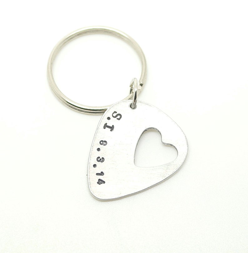Personalized Guitar Pick Key Chain With Necklace sterling - Etsy
