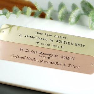 Personalized Memorial Plaque, Name Plate, Handstamped Memorial Tags ...