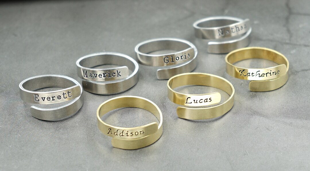 Monogram Napking Rings, Handstamped Napkin Holder, Custom Dinner Table ...