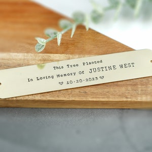 Personalized Memorial Plate Metal Tags, Handstamped Memorial Tags ...