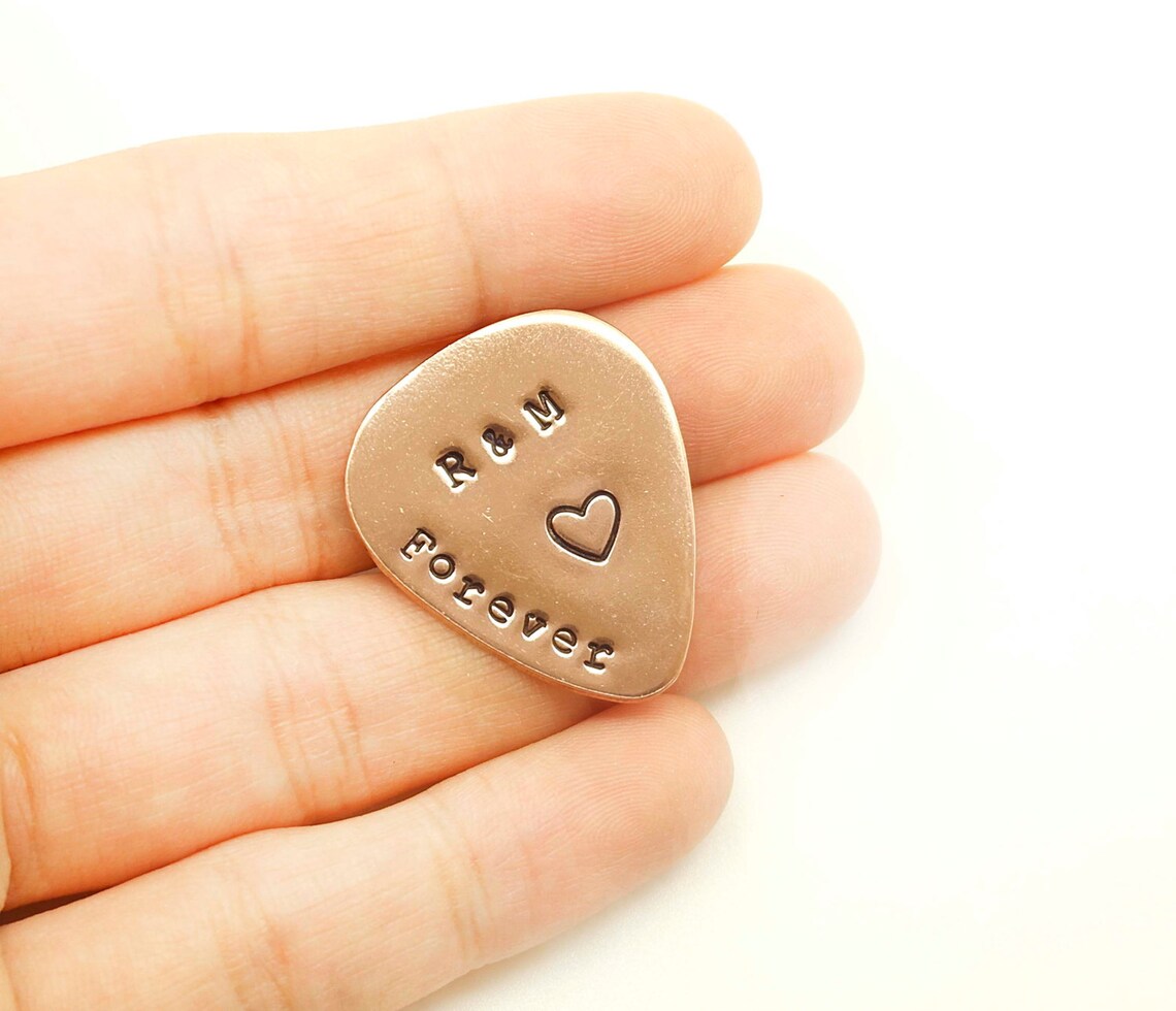 Personalized Guitar Pick Customized Hand Stamped Copper - Etsy