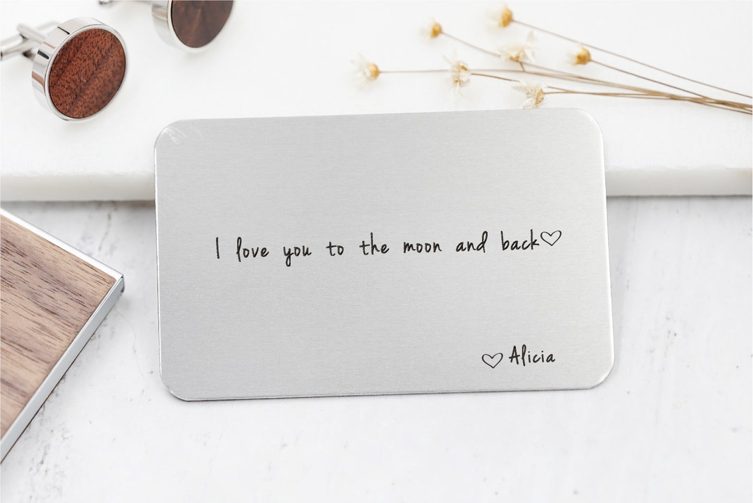 Hand Stamped Wallet Insert Card - Customized Personal Messages ...