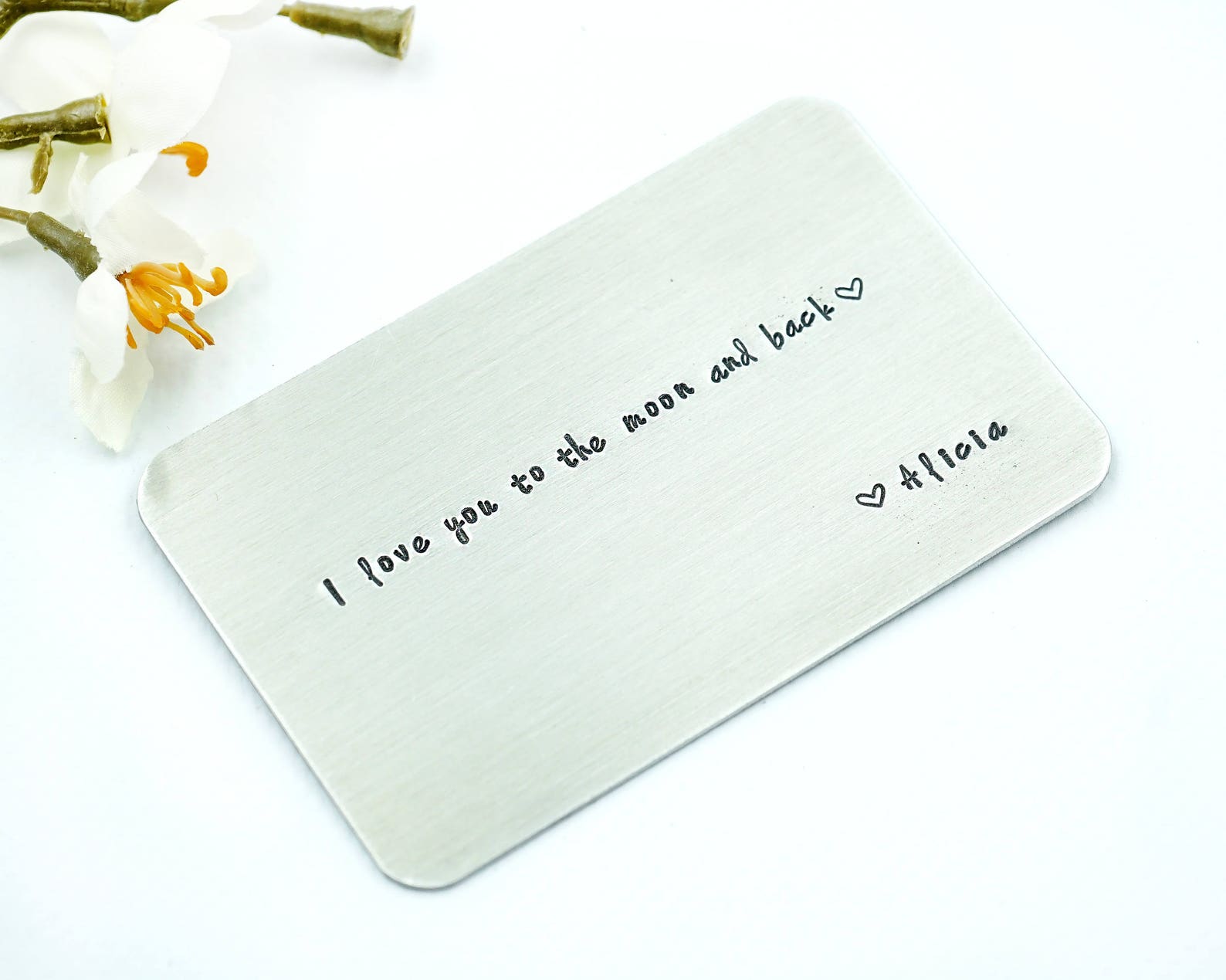 Hand Stamped Wallet Insert Card Customized Personal Messages - Etsy
