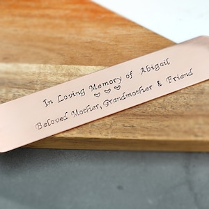 Personalized Memorial Plaque, Name Plate, Handstamped Memorial Tags ...