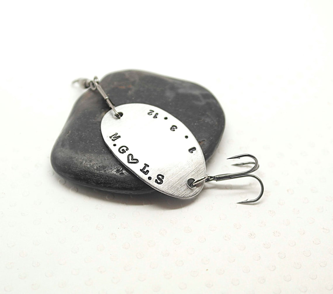 Hand Stamped Personalized Fishing Lure Fish Lover custom - Etsy