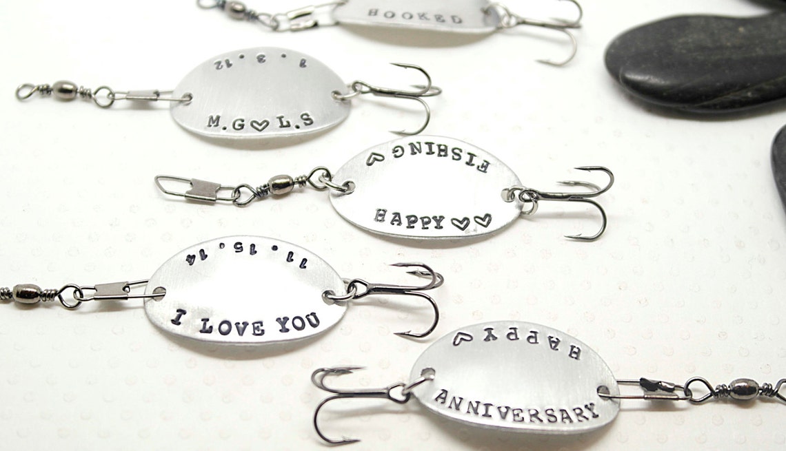 Hand Stamped Personalized Fishing Lure Fish Lover custom - Etsy