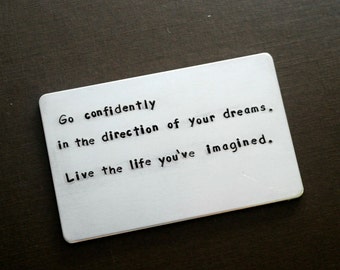 Hand Stamped Wallet Insert Card Customized Personal Messages | Etsy