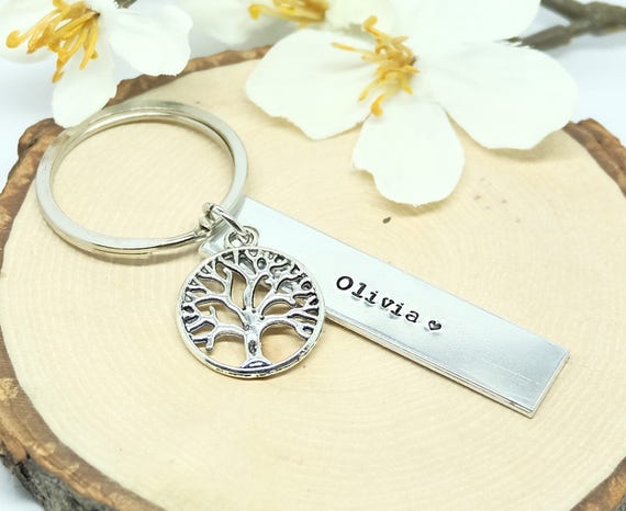 Personalize Keychain FAMILY TREE Keychain Tree of Life | Etsy