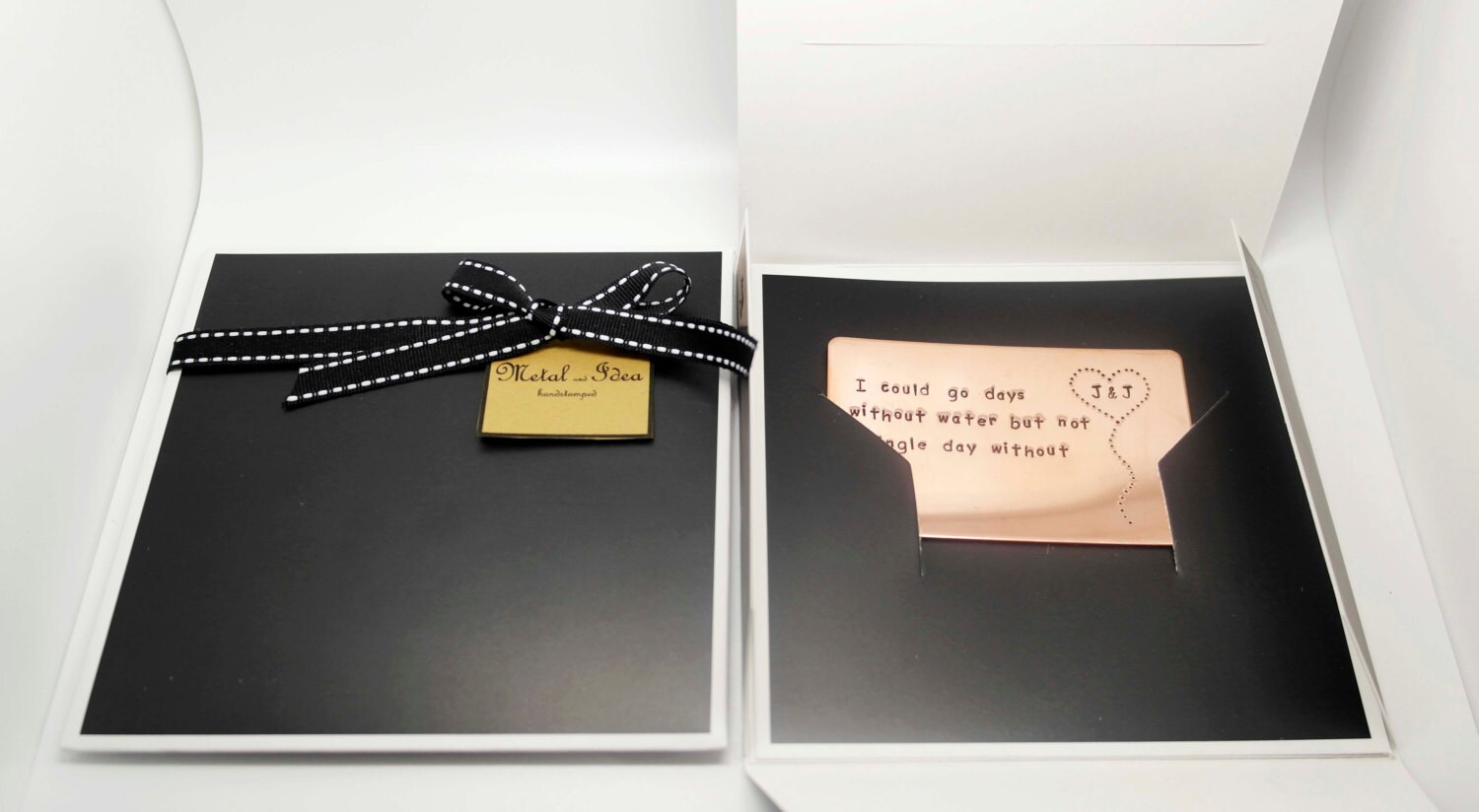 Hand Stamped Insert Card With Heart Necklace Sterling Silver - Etsy