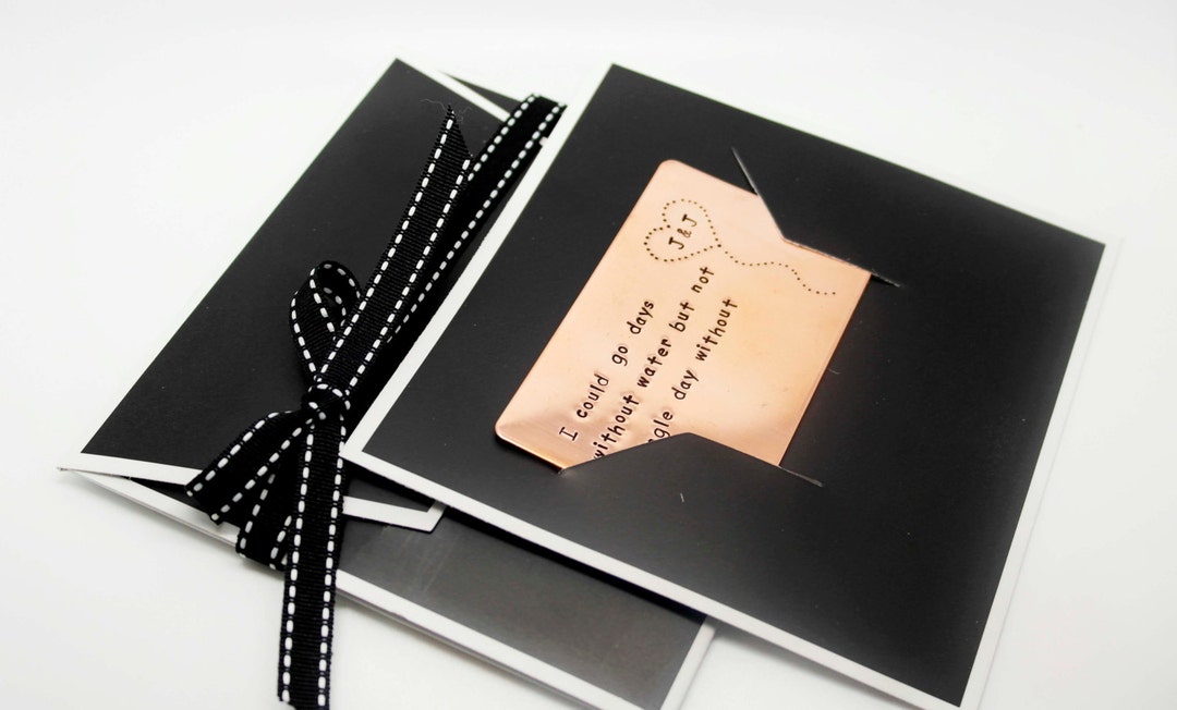 Hand Stamped Wallet Insert Card Customized Boyfriend Gift Gift for ...