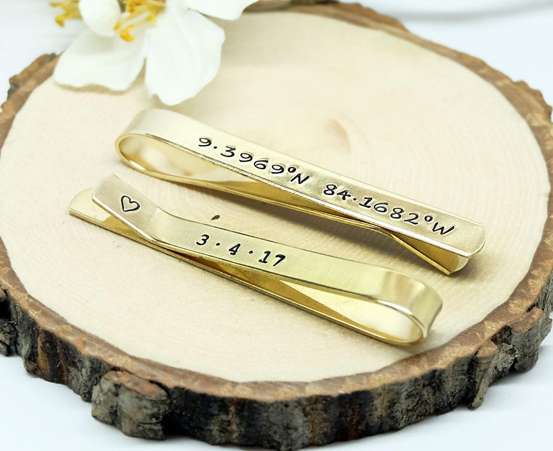 Custom Tie Clip- Personalized Tie Pins, Gift Ideas, Groom's Gift ...