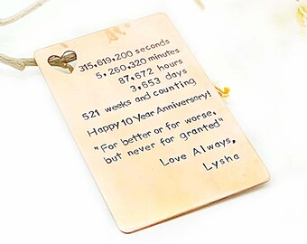 Hand Stamped Wallet Insert Card Customized Personal Messages | Etsy