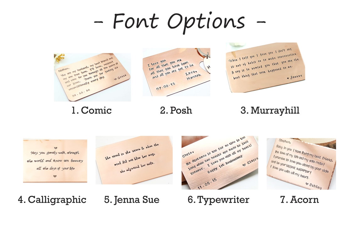 Personalized Wallet Insert Card Custom Hand Stamped Wallet | Etsy