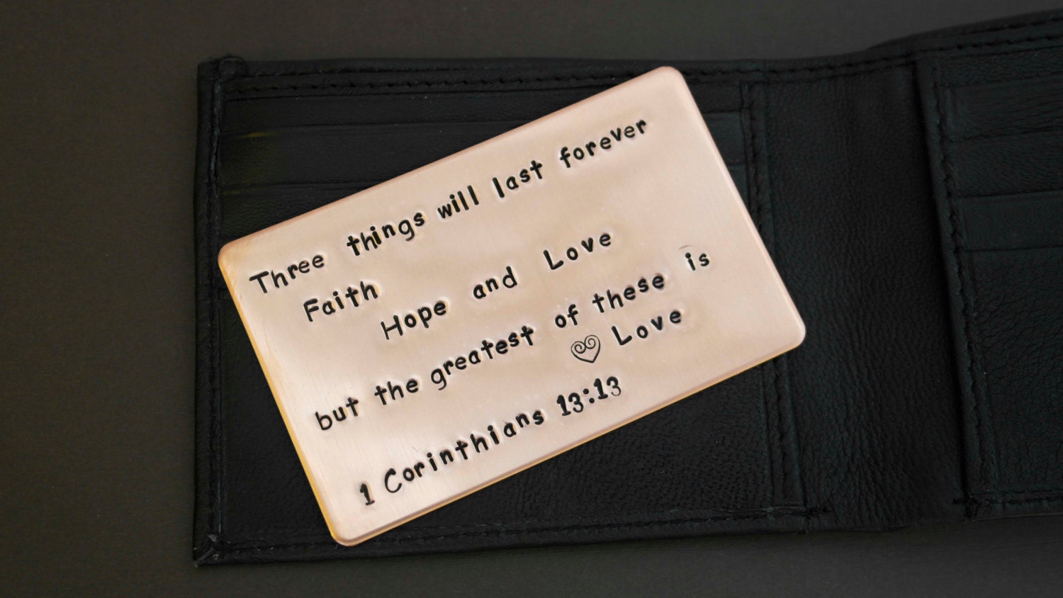 Hand Stamped Wallet Insert Card Customized Personal Messages | Etsy