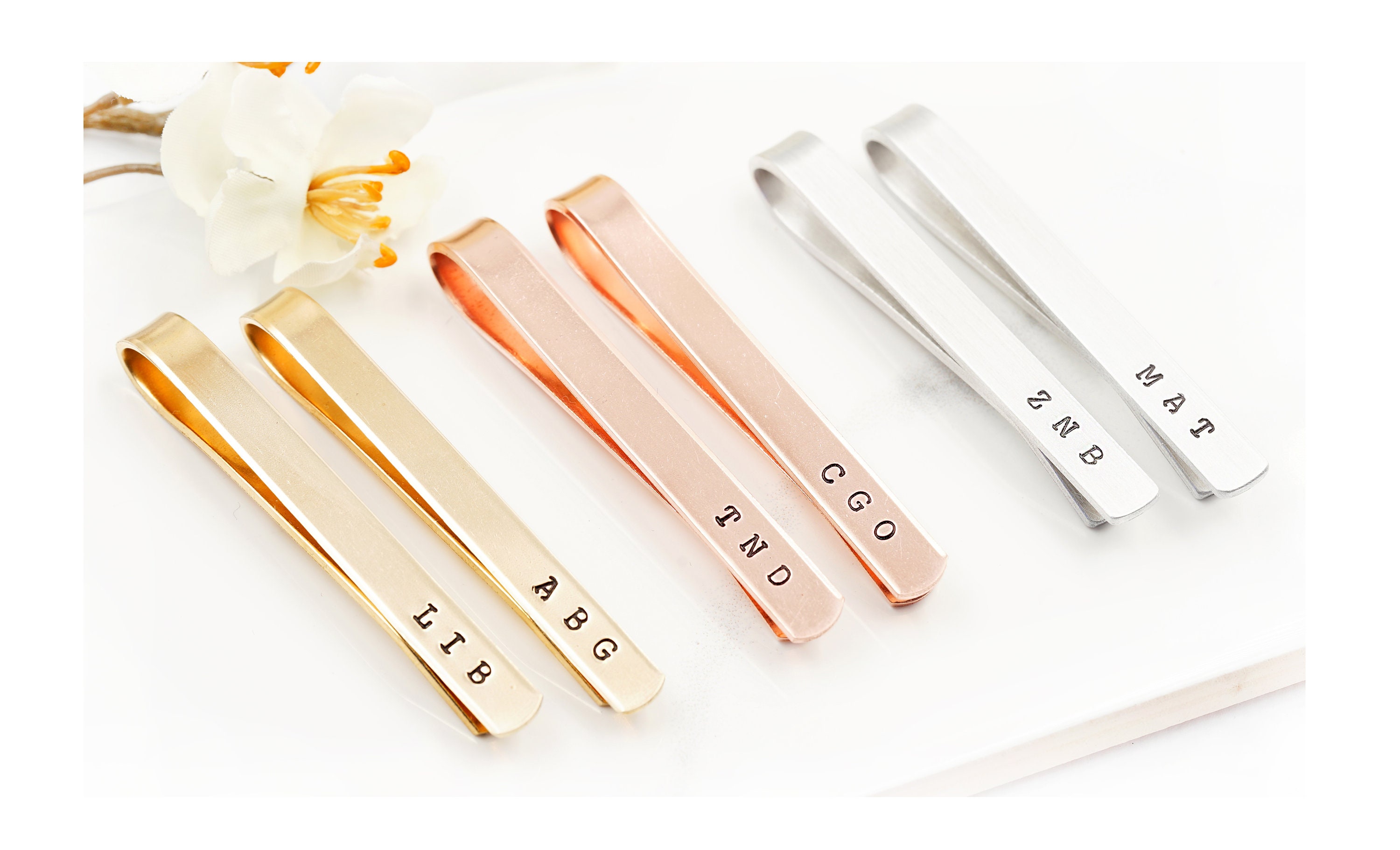 Personalized Tie Clips Gold Tie Clip Copper Tie Clips - Etsy Canada