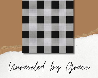 Checkered Smiley Face C2C Throw Blanket - Corner to Corner Pattern ...