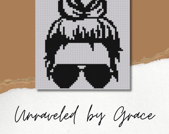 Checkered Smiley Face C2C Throw Blanket Corner to Corner Pattern ...