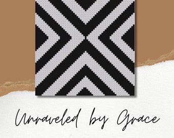 Checkered Smiley Face C2C Throw Blanket Corner to Corner Pattern ...