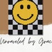 Checkered Smiley Face C2C Throw Blanket Corner to Corner Pattern ...