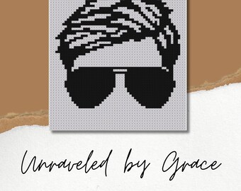 Checkered Smiley Face C2C Throw Blanket Corner to Corner Pattern ...