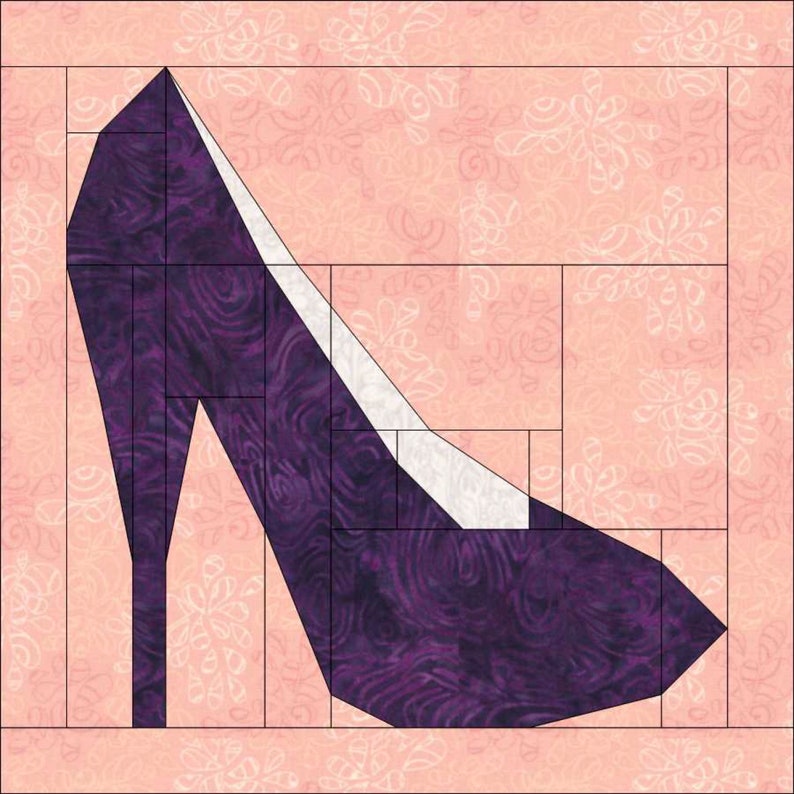 High Heel Quilt Block PDF Sewing Pattern Digital - Etsy