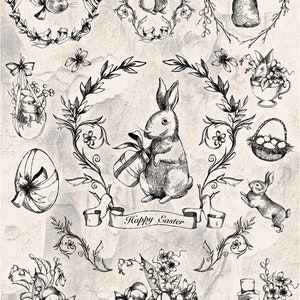 Vintage Spring Bunny - Rice Paper for Decoupage Size A4 - Easter ...
