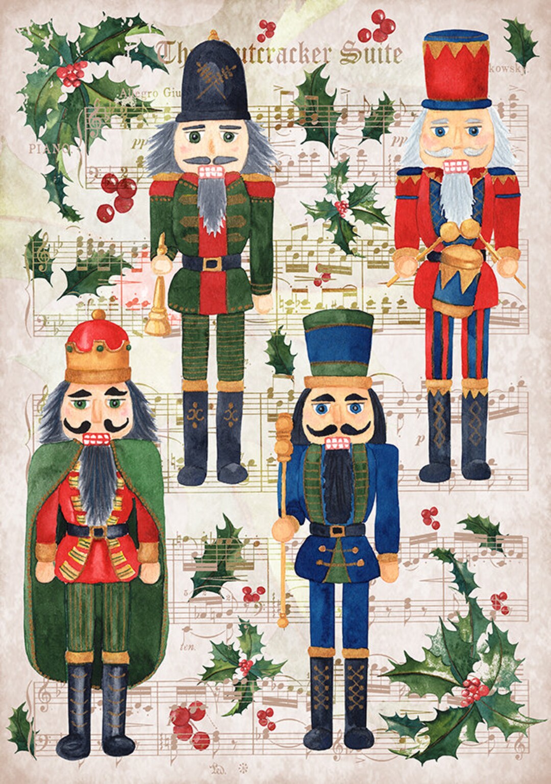 NUTCRACKERS - Rice Paper for Decoupage Size A4 - Christmas Collection ...
