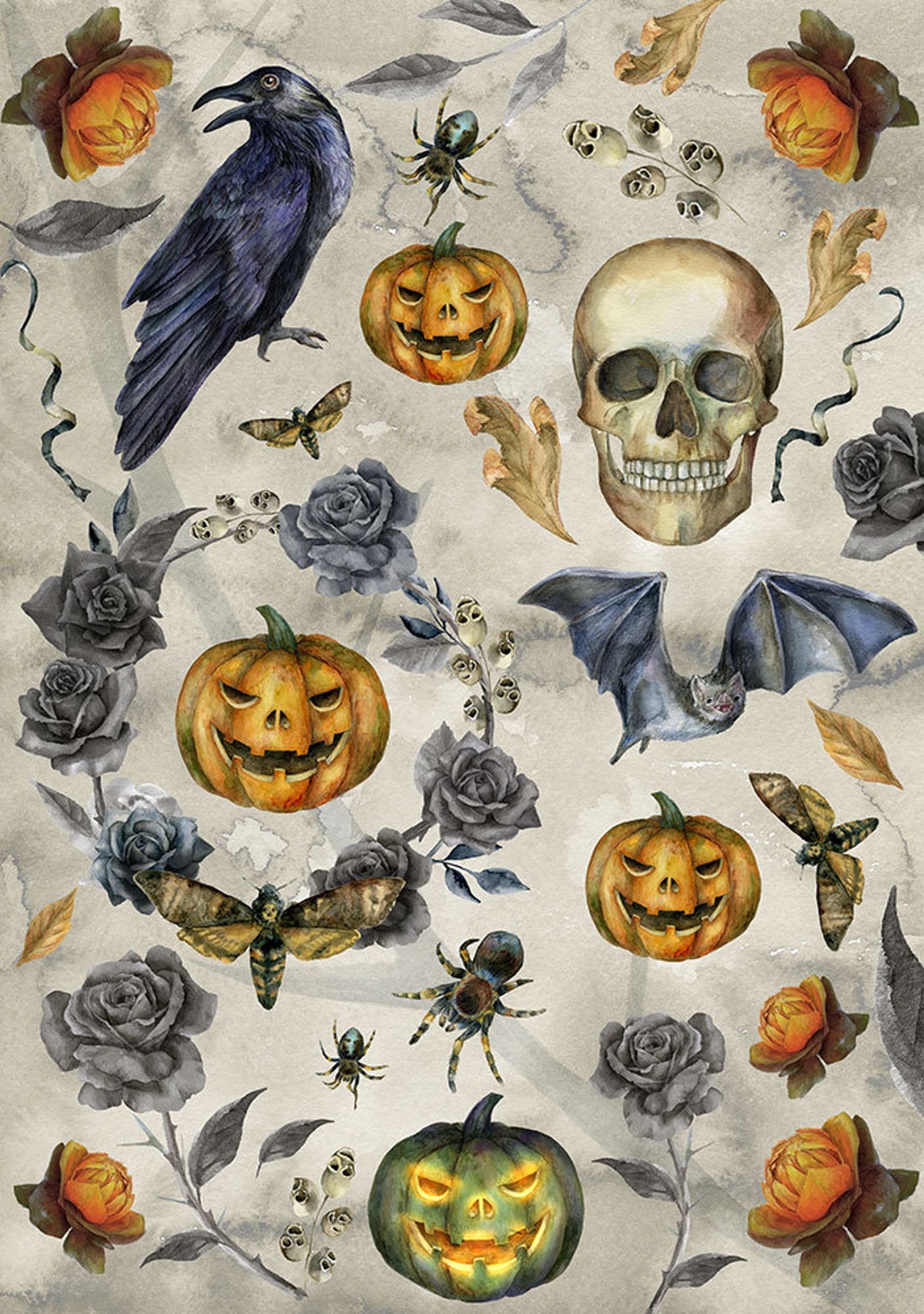 SCARY HALLOWEEN - Rice Paper for Decoupage Size A4 - Etsy