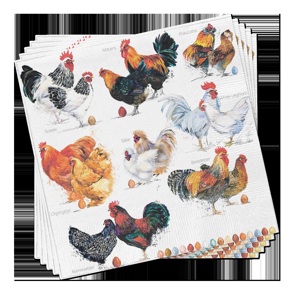 CHICKEN COLLECTION - Decoupage Paper Napkins, Chicken Napkins, Lunch ...