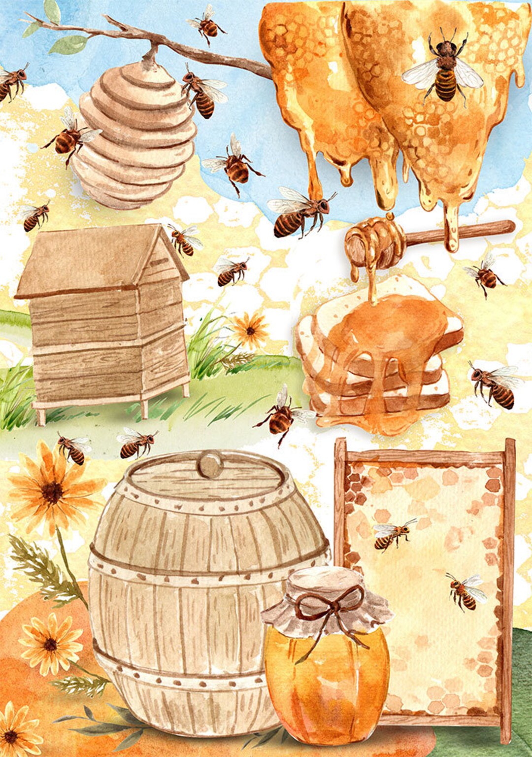 HONEY BEE - Rice Paper for Decoupage Size A4 - Etsy