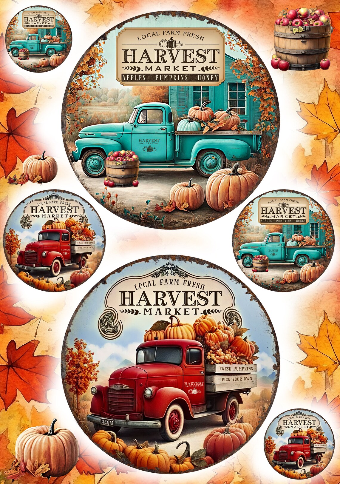 HARVEST MARKET - Rice Paper for Decoupage Size A4 - Fall Collection - Etsy