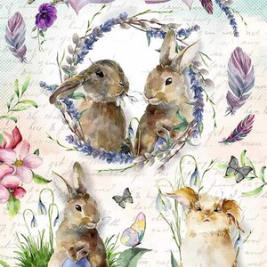 HAPPY EASTER BUNNIES - Rice Paper for Decoupage Size A4 - Easter ...