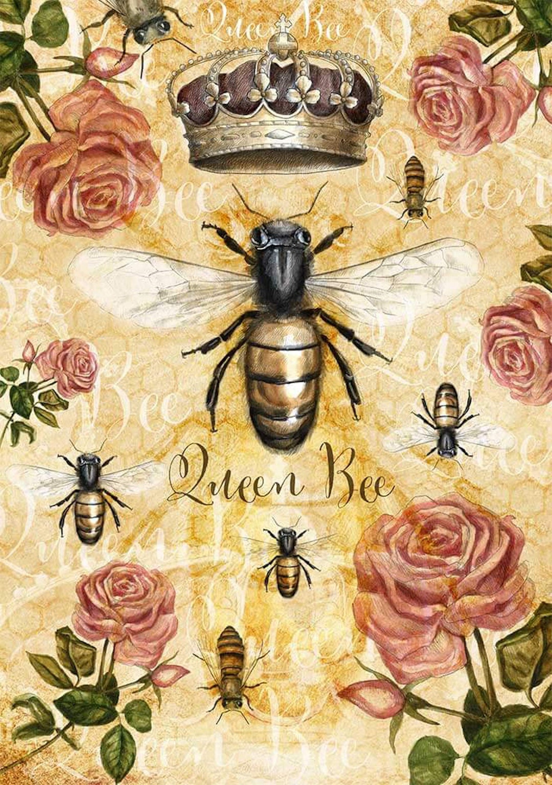 QUEEN BEE - Rice Paper for Decoupage Size A4 - Etsy