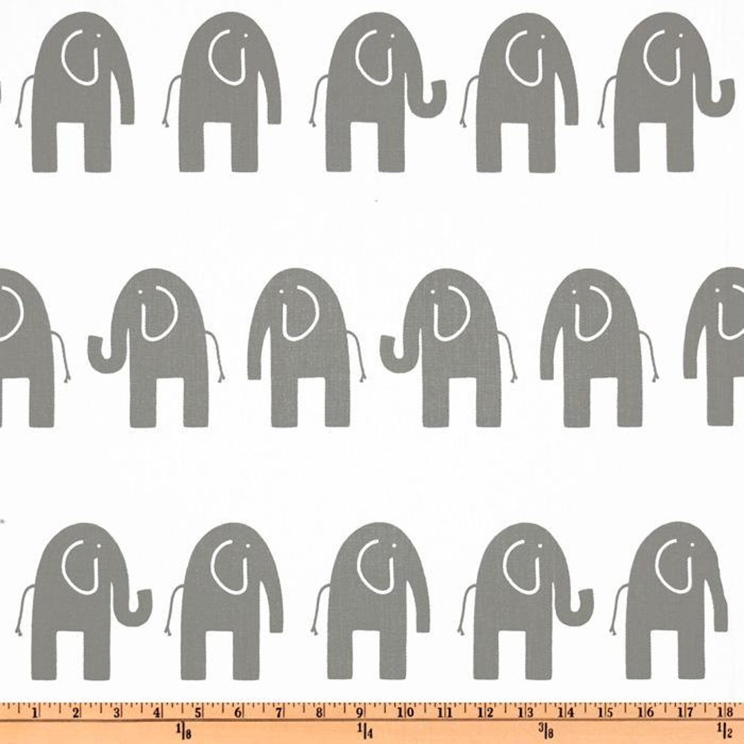 Elephant Valance Gray & White. Choose Your Width (28"-52") - Etsy