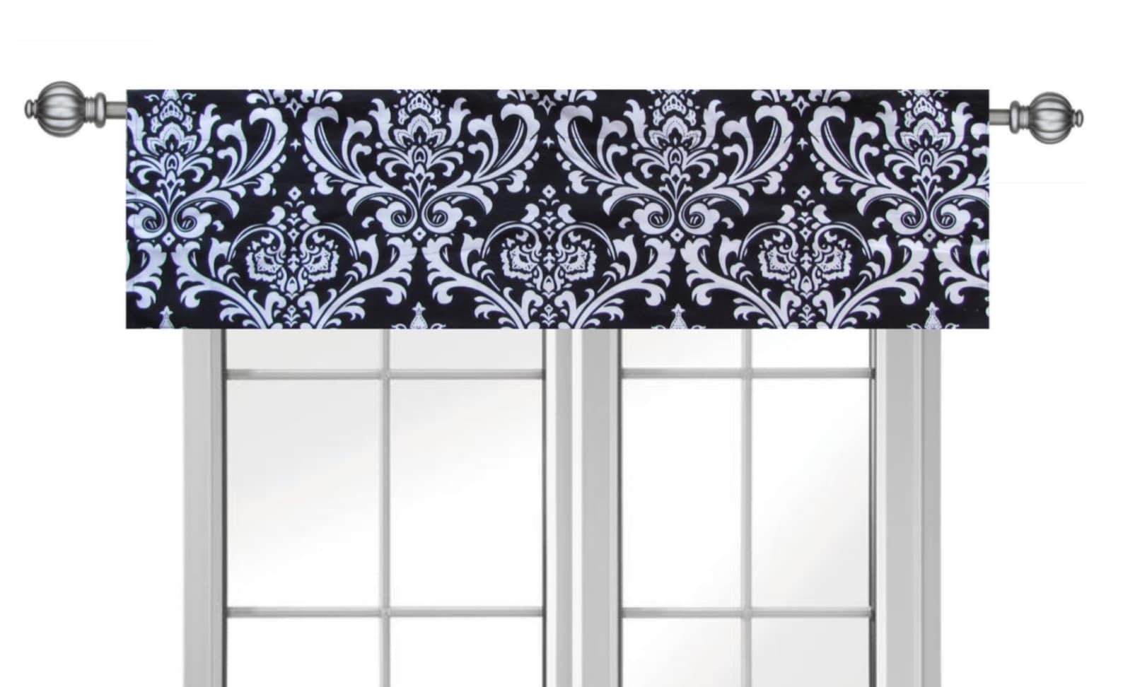 Blue Valance. Navy Valence. Navy Damask Valance .window - Etsy