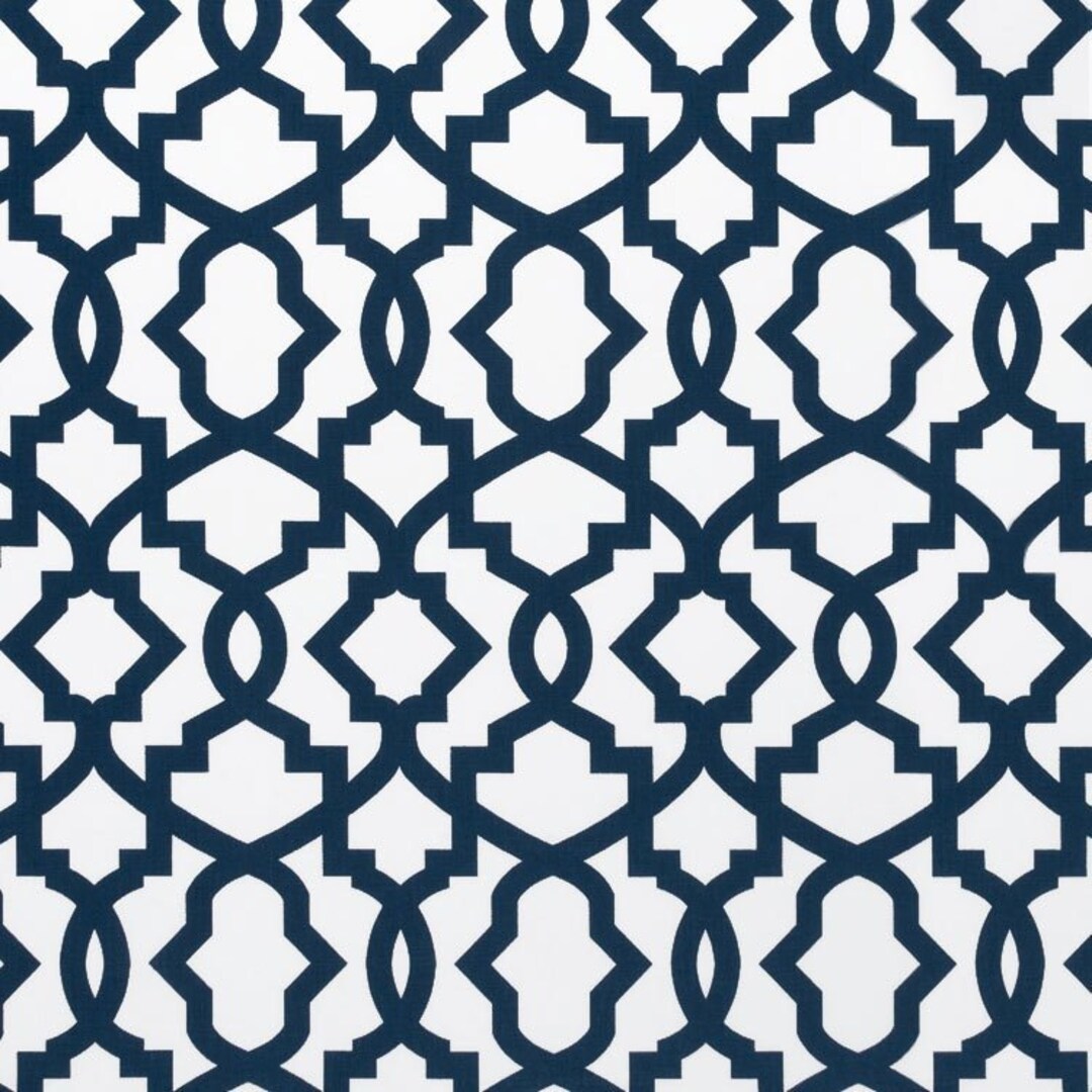Sheffield Trellis Valance. Colors: Navy Blue and White.custom Sizes (20 ...