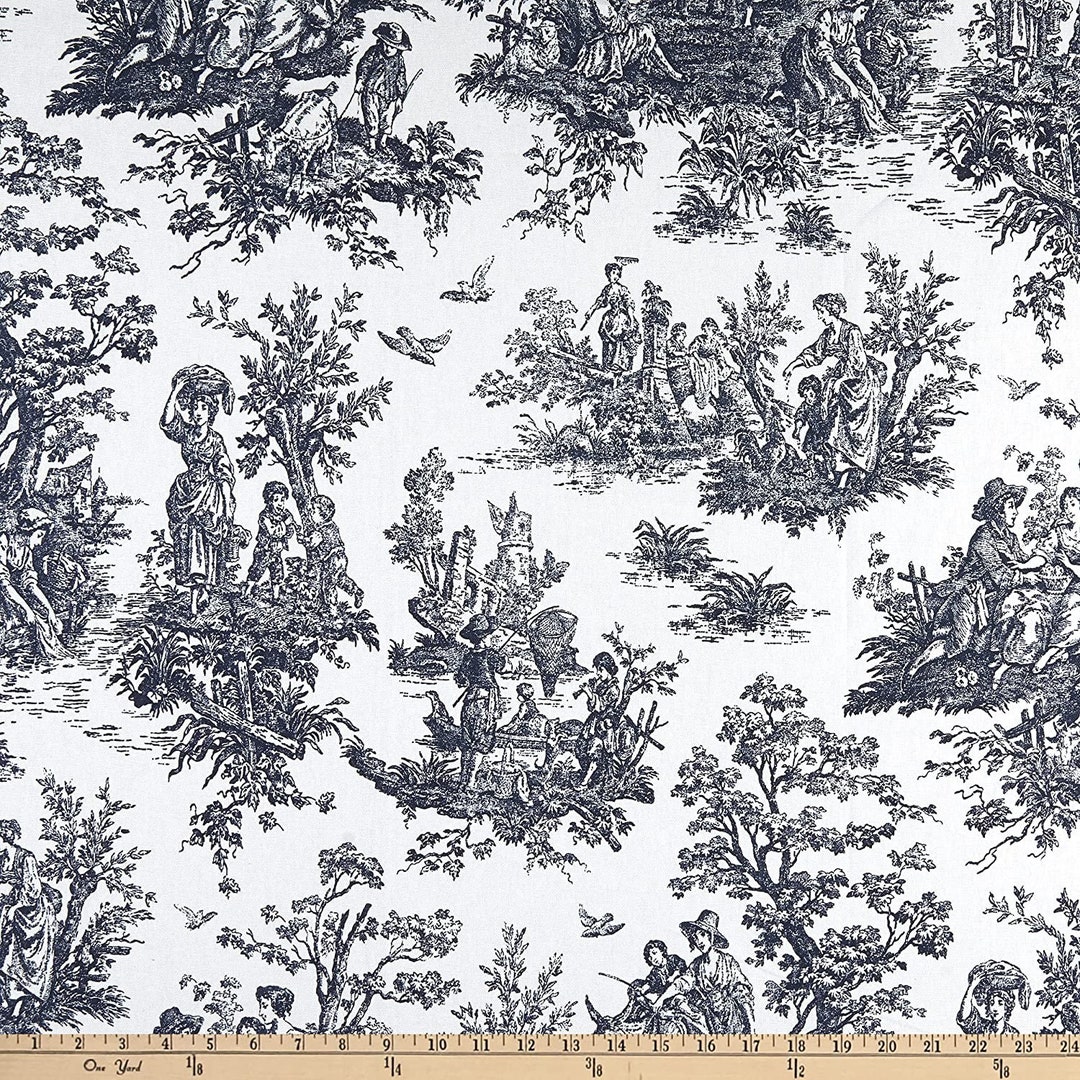 Windham Toile Valance. Colors: Blue & White. Choose Your - Etsy