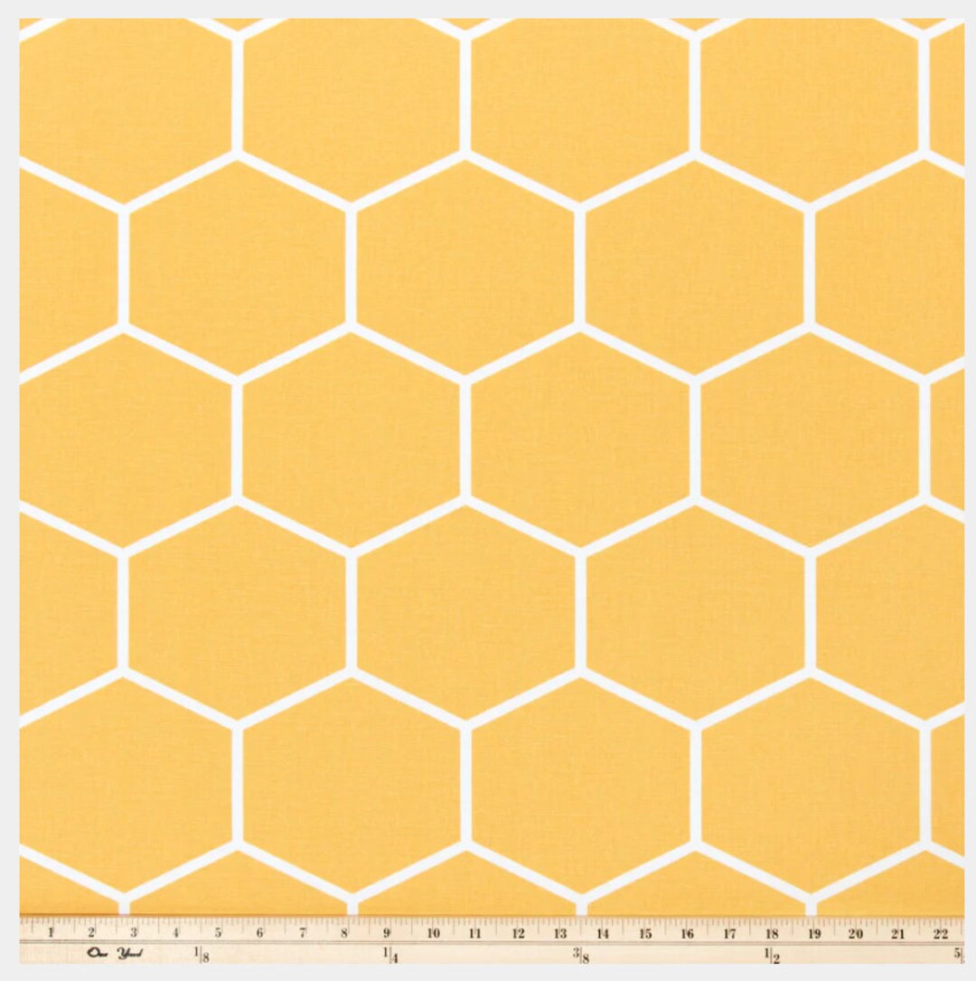 Honeycomb Shapes Yellow Valance . Colors: Yellow and White.choose ...