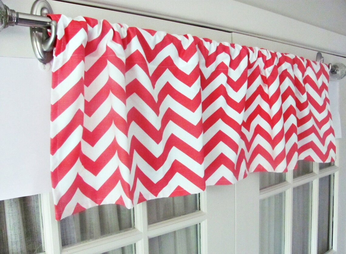 Coral Valance. Chevron Valance. Zigzag Valance .curtain | Etsy