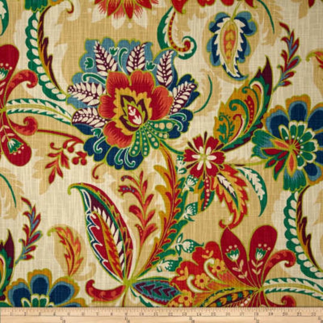 Red Floral Valance.red, Green , Blue, Yellow, Cream. Various Widths ...