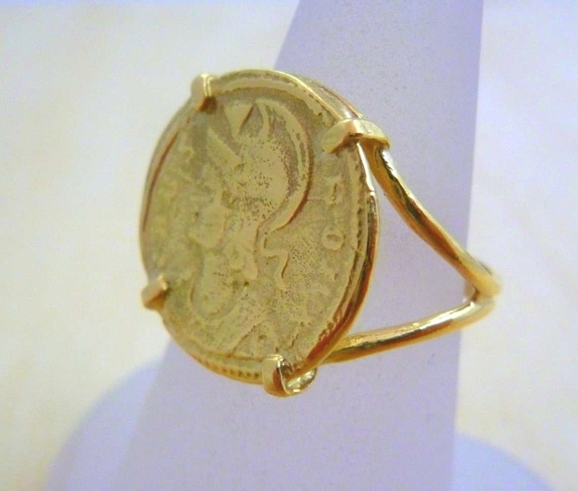 Coin Ring 14k Gold Filled ring ancient roman coin ring gold | Etsy