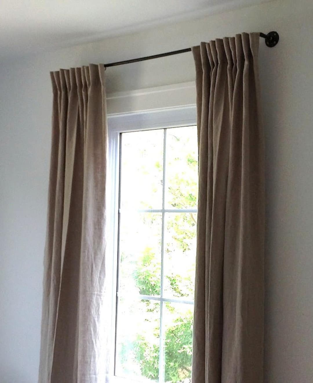 Industrial Farmhouse Rustic Window Curtain Rod. Iron Pipe Window ...