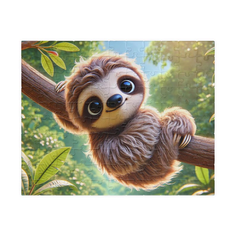 WHIMSICAL BABY CRITTERS Sloth Jigsaw Puzzle- 110 252 520 1014 Piece ...