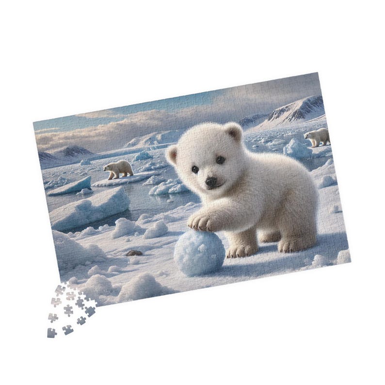 NATURE'S LITTLEST WONDERS Baby Polar Bear Playing With a Snowball ...