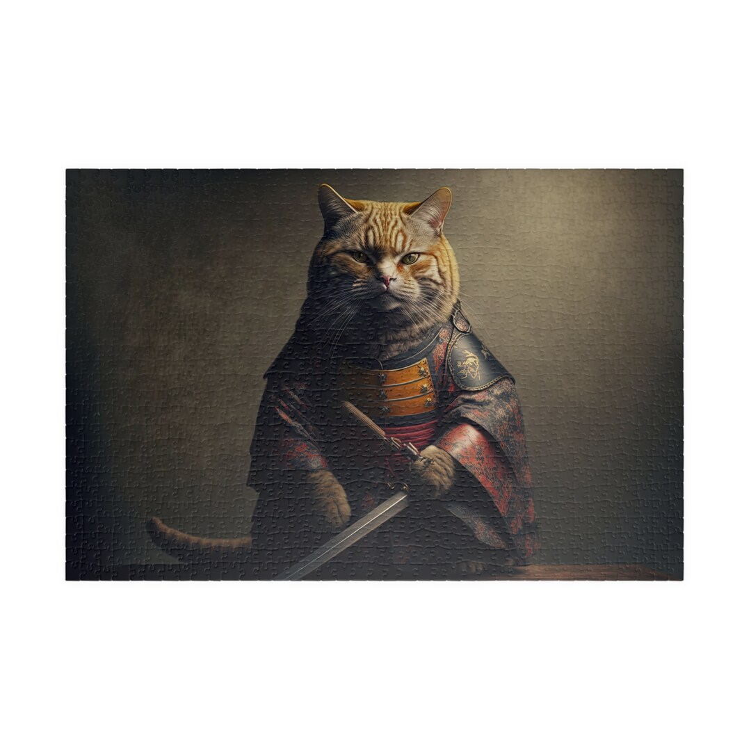 Katana Kitty Puzzle 110, 252, 520 and 1014 Piece Options - Etsy