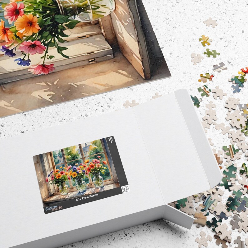 Window Reflections- Enchanting Watercolor Blooms Jigsaw Puzzle- 110 252 ...