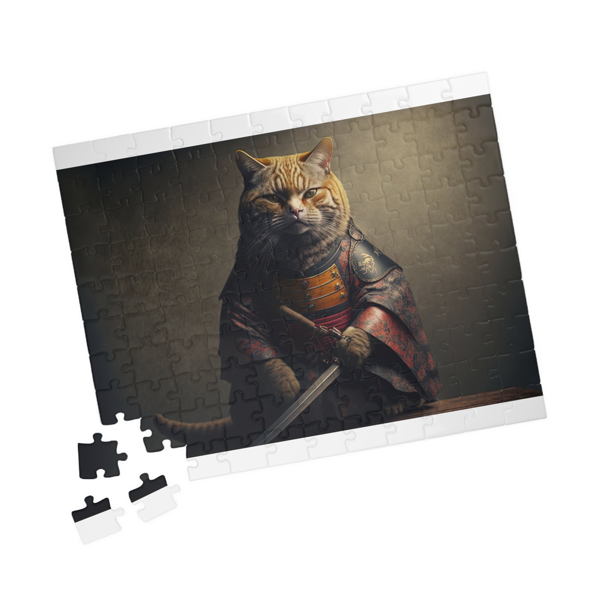 Katana Kitty Puzzle 110, 252, 520 and 1014 Piece Options - Etsy