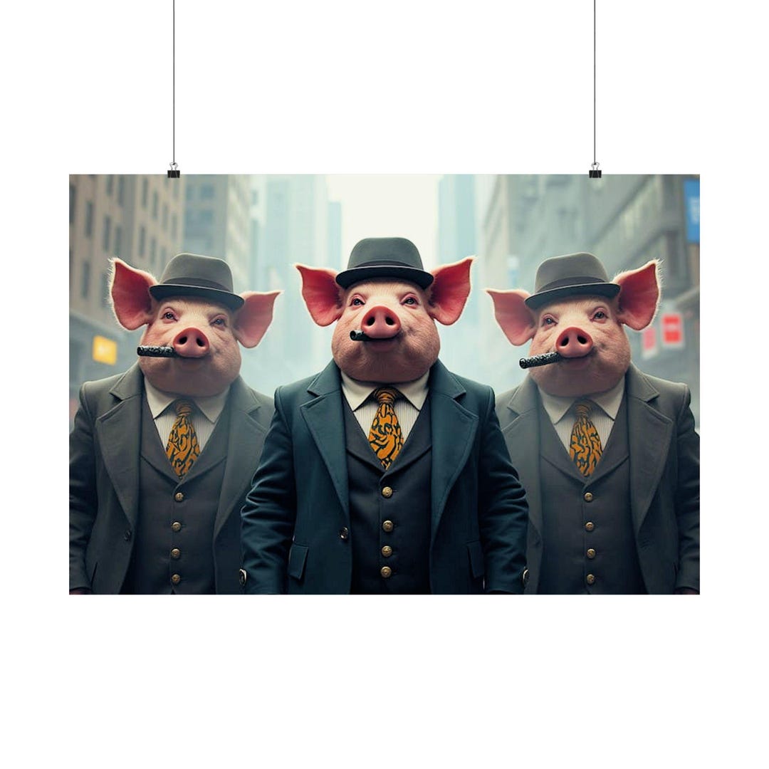PINK FLOYD- Pigs * Wall Poster * Battle of the Bands Series * 5 Size ...