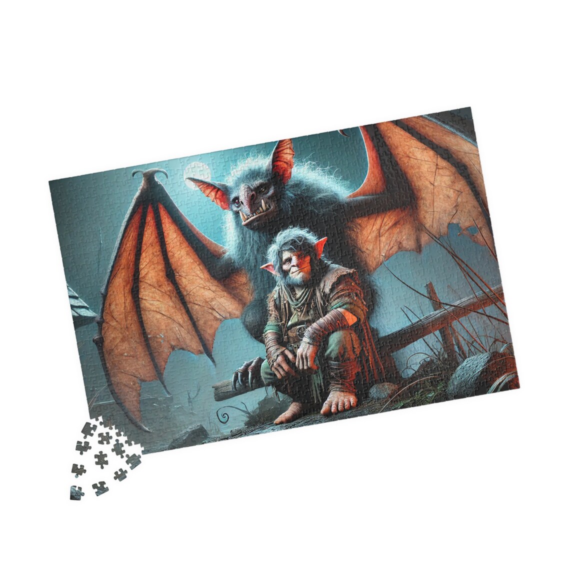 THE NEVERENDING STORY 7 the Night Hob and His Bat 1014 Pieces 28.5x19in ...