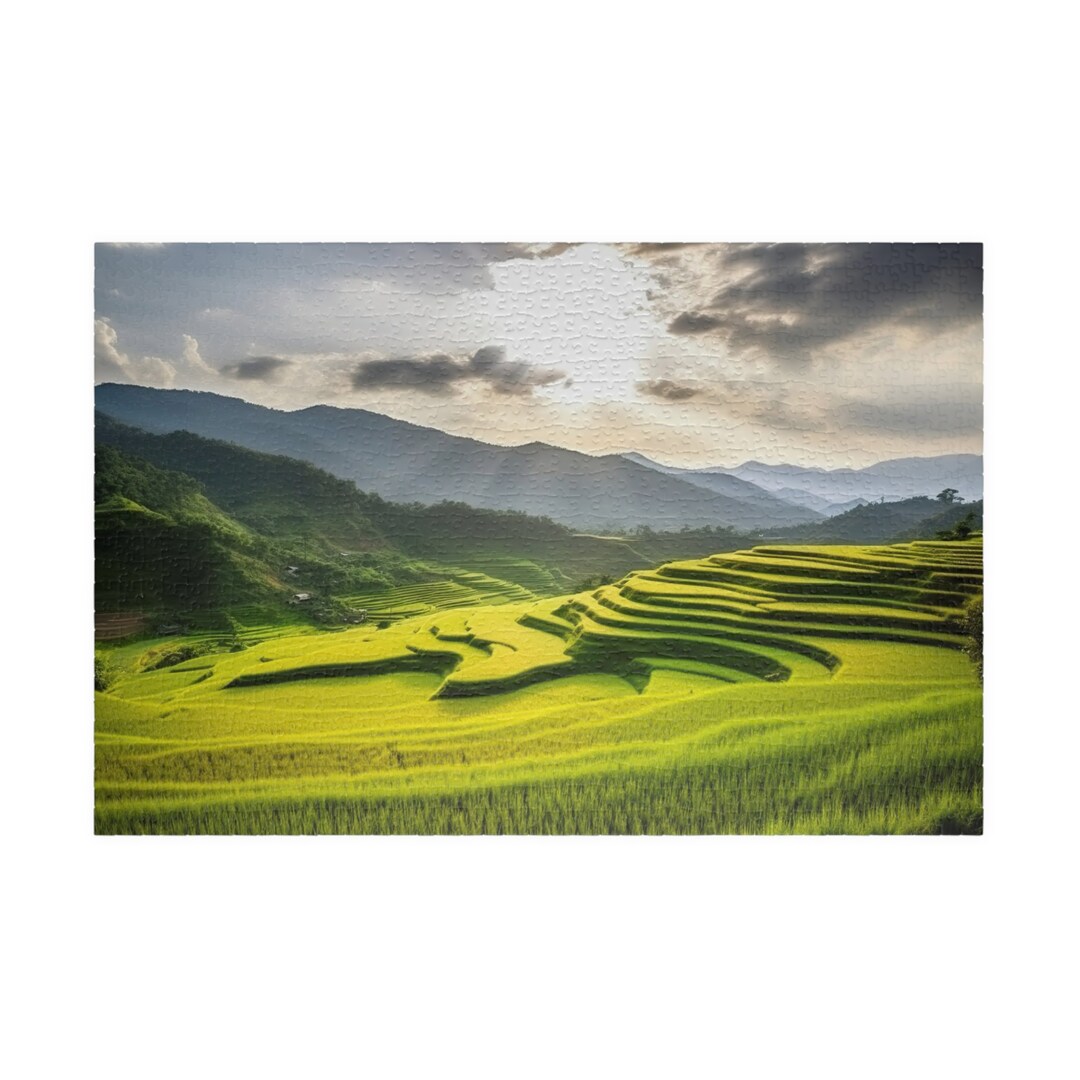 THAILAND RICE FIELDS Puzzle 1014 Pieces 28.5x19in - Etsy